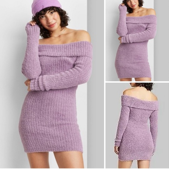 wild fable | Dresses | Nwt Wild Fable Long Sleeve Mini Sweater Dress ...